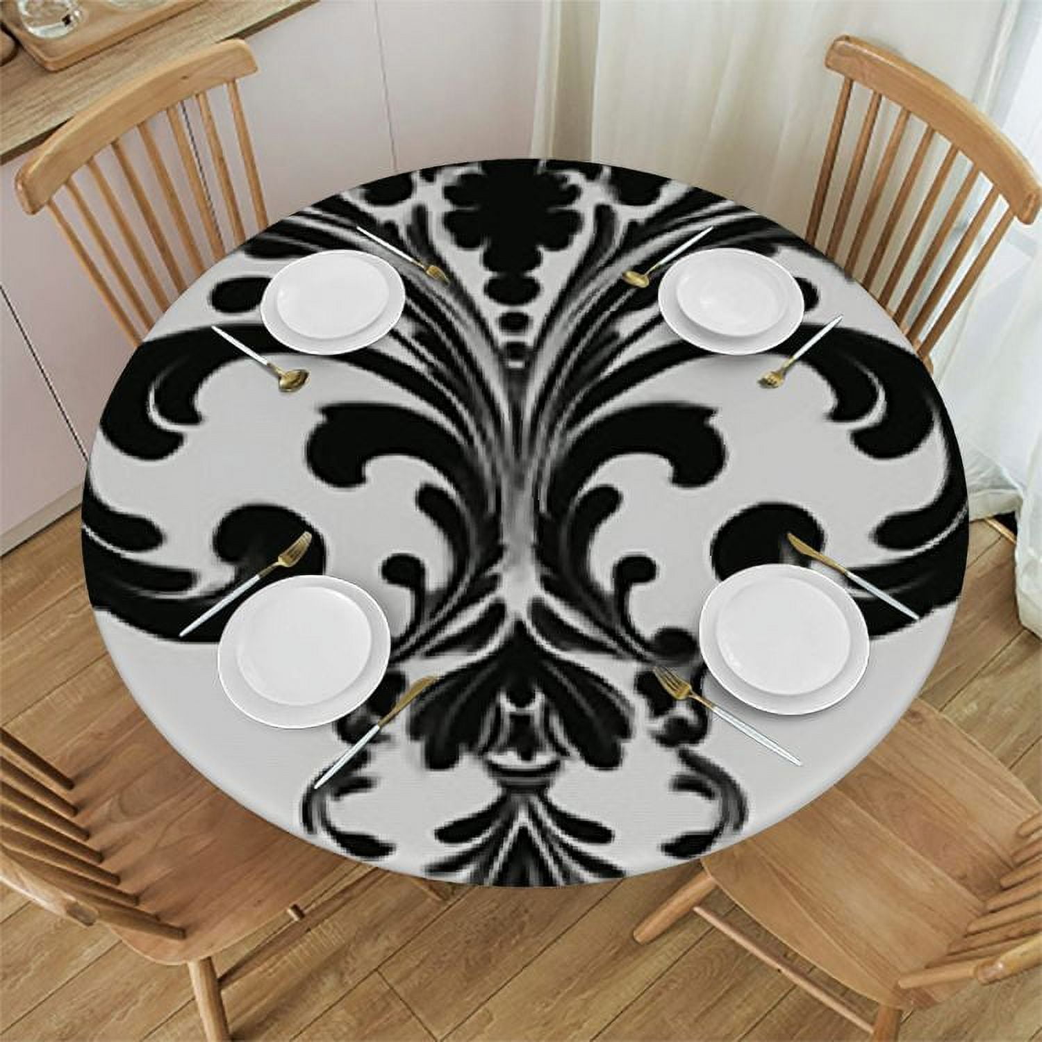 JEUXUS Round Table Tablecloth Birthday Banquet Mandala Vintage Floral ...