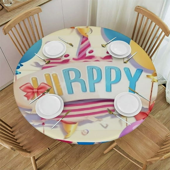 Vinyl Happy Birthday Tablecloth