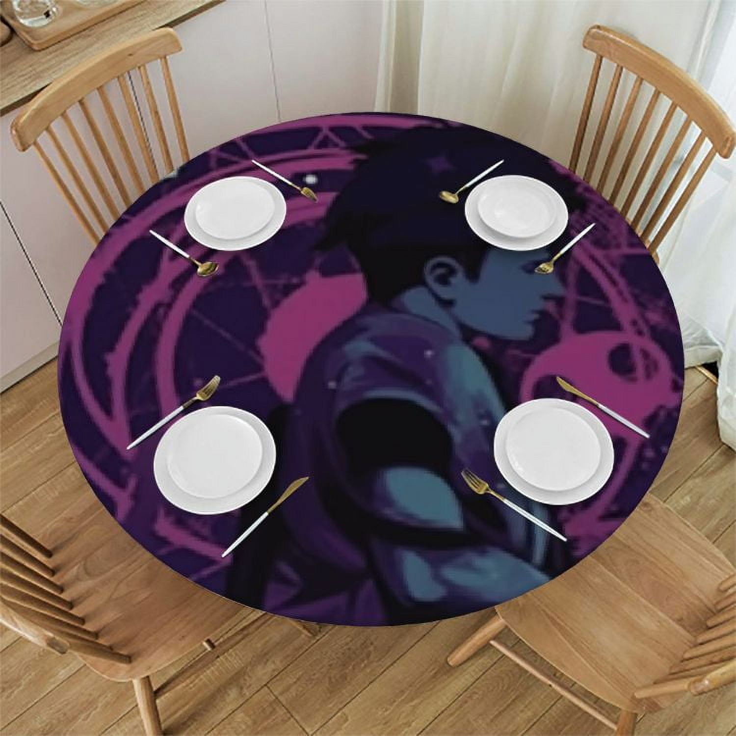 RUIYC Round Tablecloth Magic Astrology Witch Moon Table Cover for ...