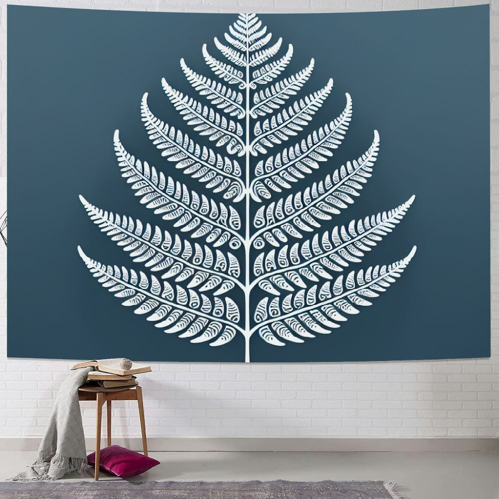 JEUXUS Rustic Fern Leaf Pictures Herb Leaves Tapestry for Bedroom ...