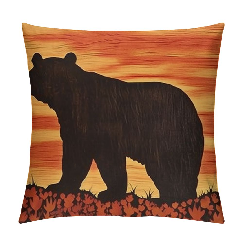 JEUXUS Rustic Wildlife Cabin Decor Pillow Covers ,Cabin Decor,Log Cabin ...