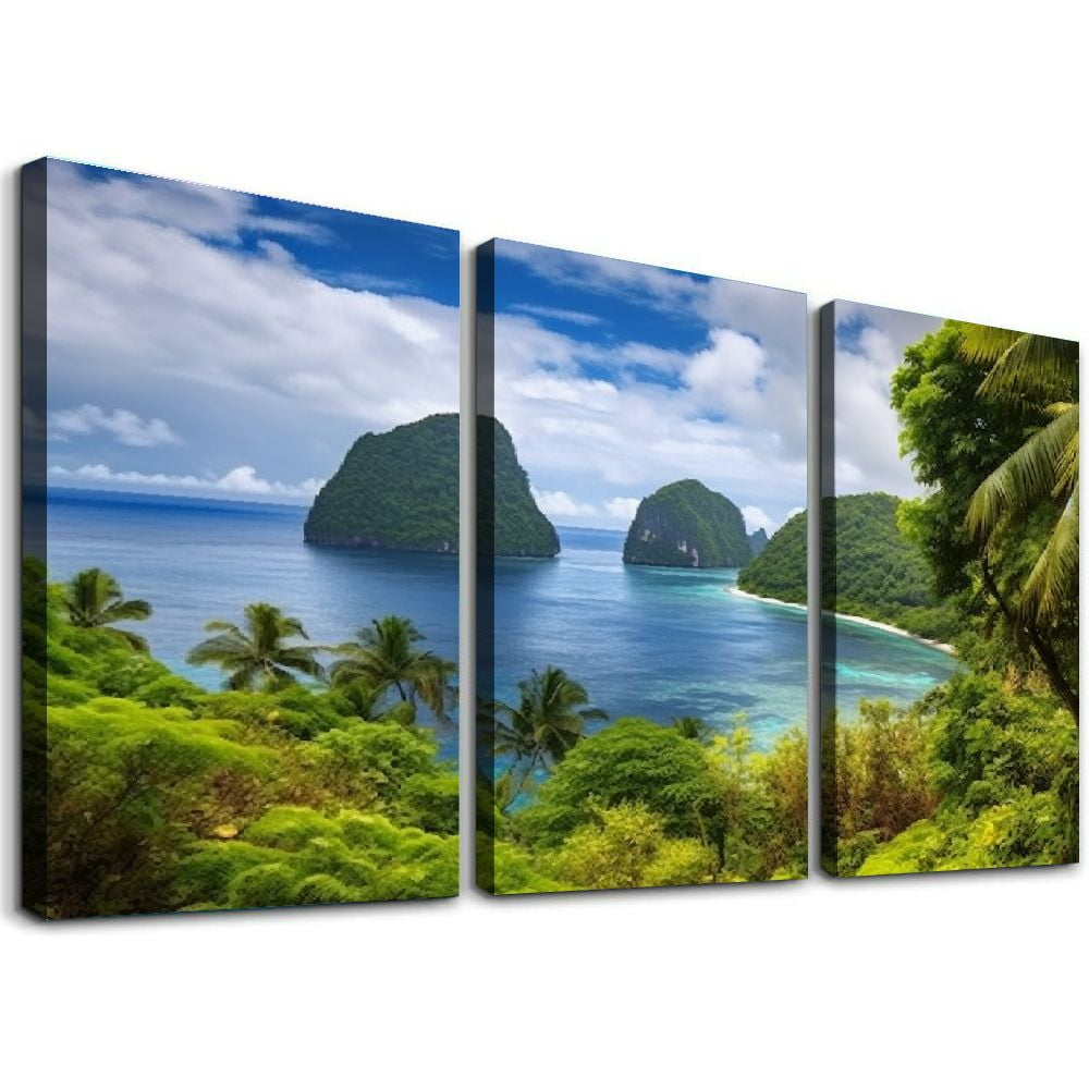 JEUXUS Samoa Canvas Prints Mountain Wall Art National Park Sea Pictures ...
