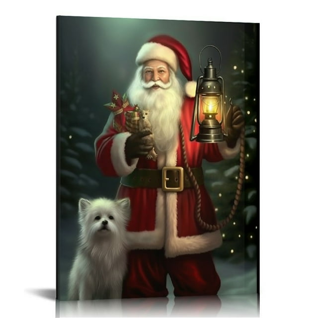 JEUXUS Santa Claus Poster Christmas Decorations Indoor Cool Painting jeuxus-santa-claus-poster-christmas-decorations-indoor-cool-painting