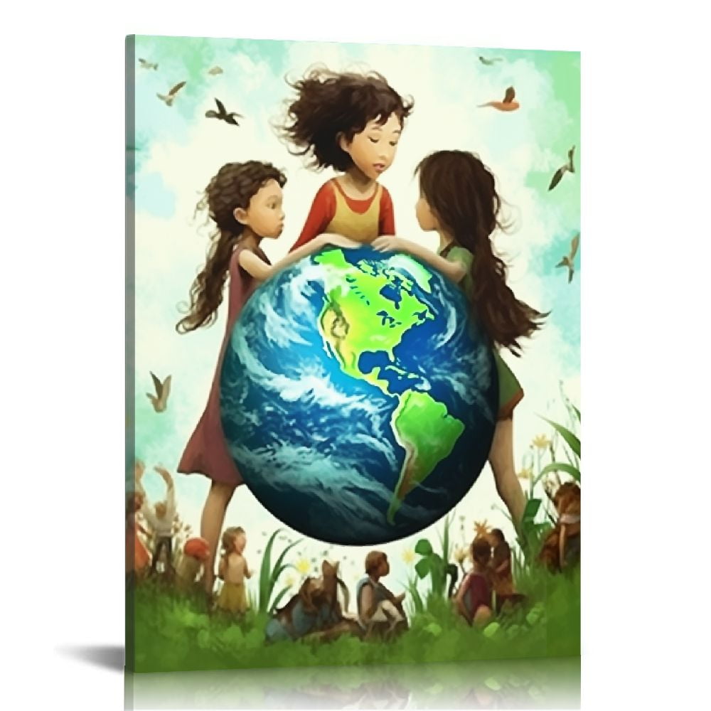 JEUXUS Save the Earth Art Poster,Earth Care Wall Poster,Educational ...