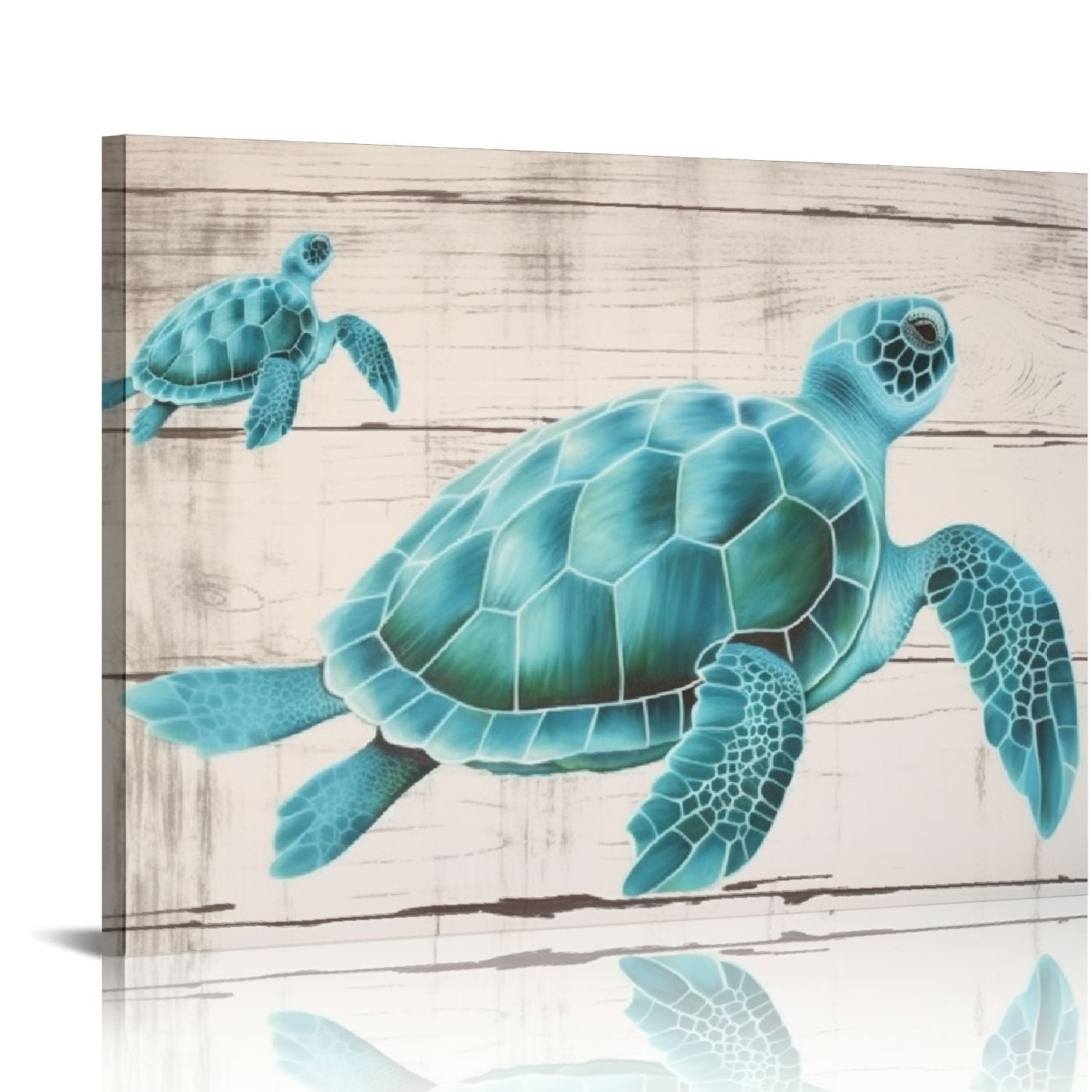 JEUXUS Sea Turtle Bathroom Decor Beach Themed Wall Art Ocean Coastal ...