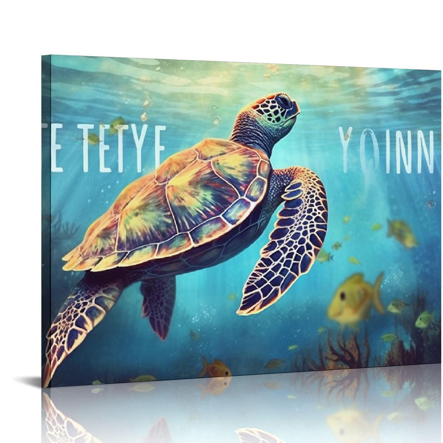 JEUXUS Sea Turtle Decor Wall Art Beach Ocean Decor Sea Turtle Pictures Canvas Prints Coastal ...