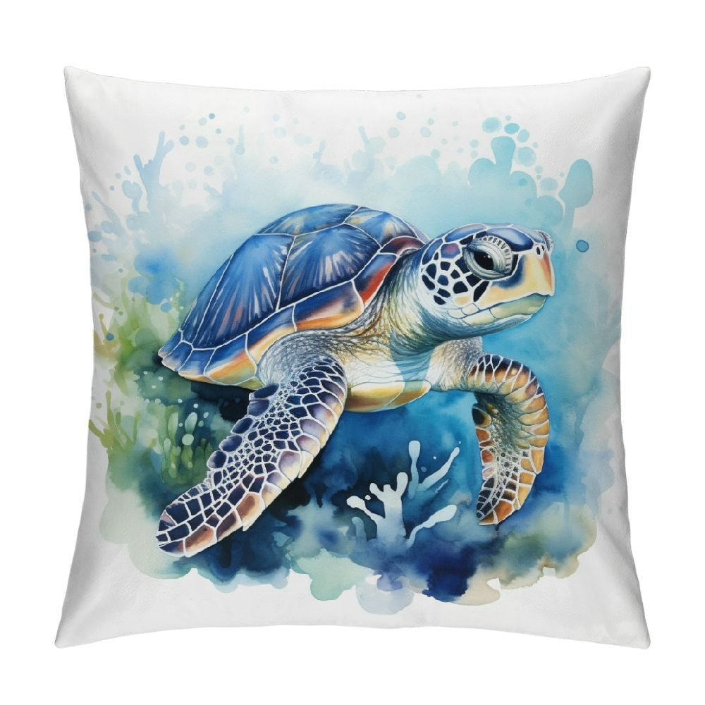 JEUXUS Sea Turtle Pillow Cases Ocean Theme Home Decorative Throw Pillow ...
