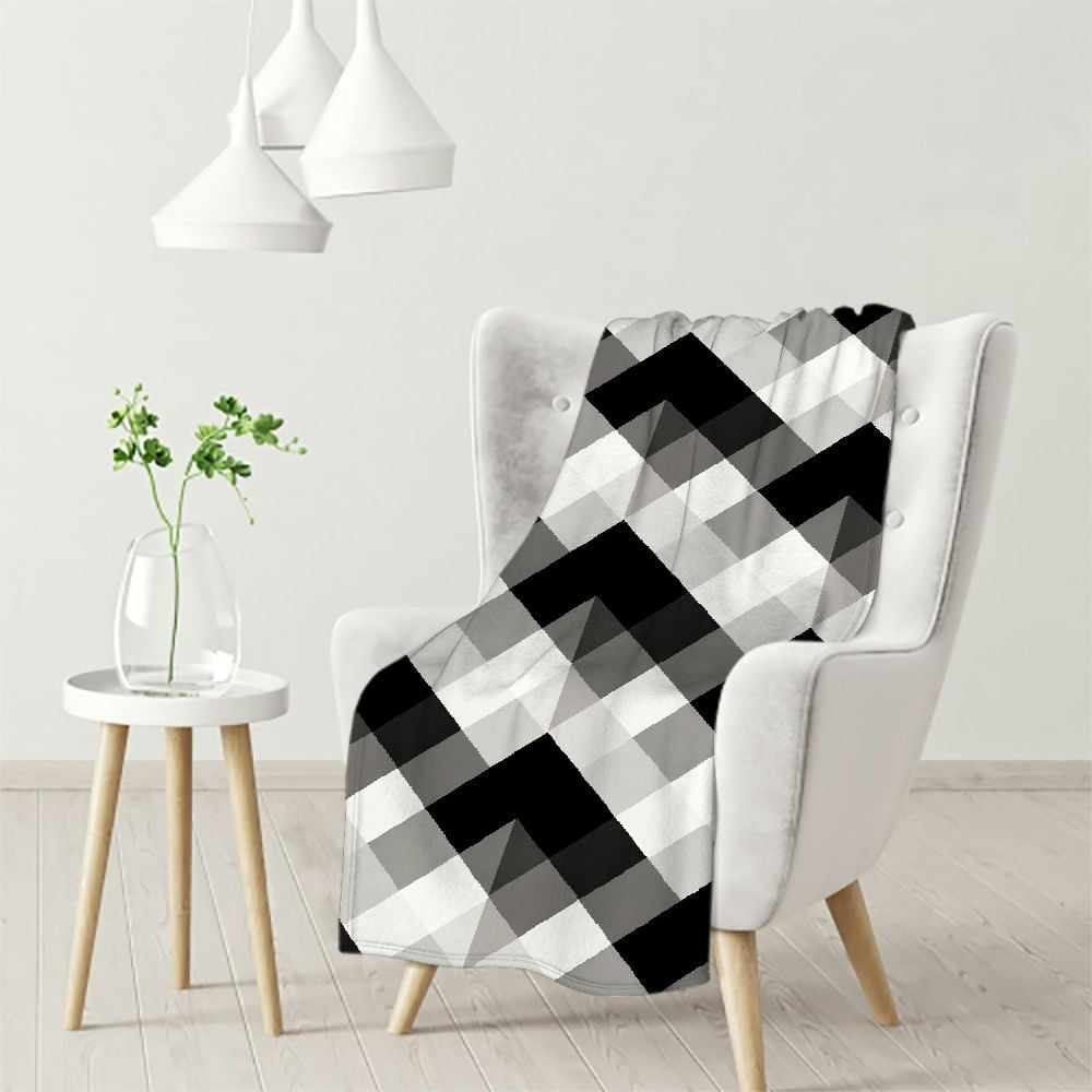 JEUXUS Sherpa Throw Blanket Blanket with Checkered Pattern Soft Thick ...