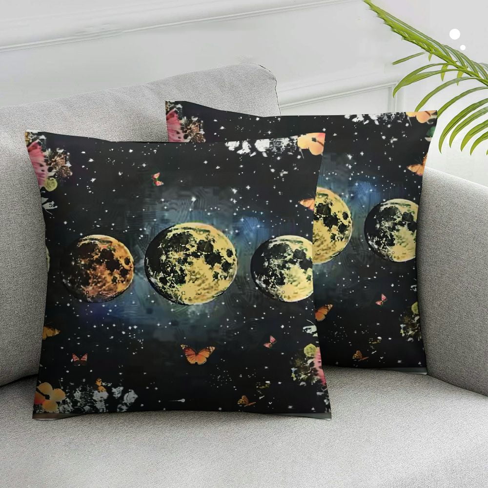 JEUXUS Silk Stain Body Pillow Cover Moon Phases Body Pillow Pillowcase Moon Phase Moonlit Star ...