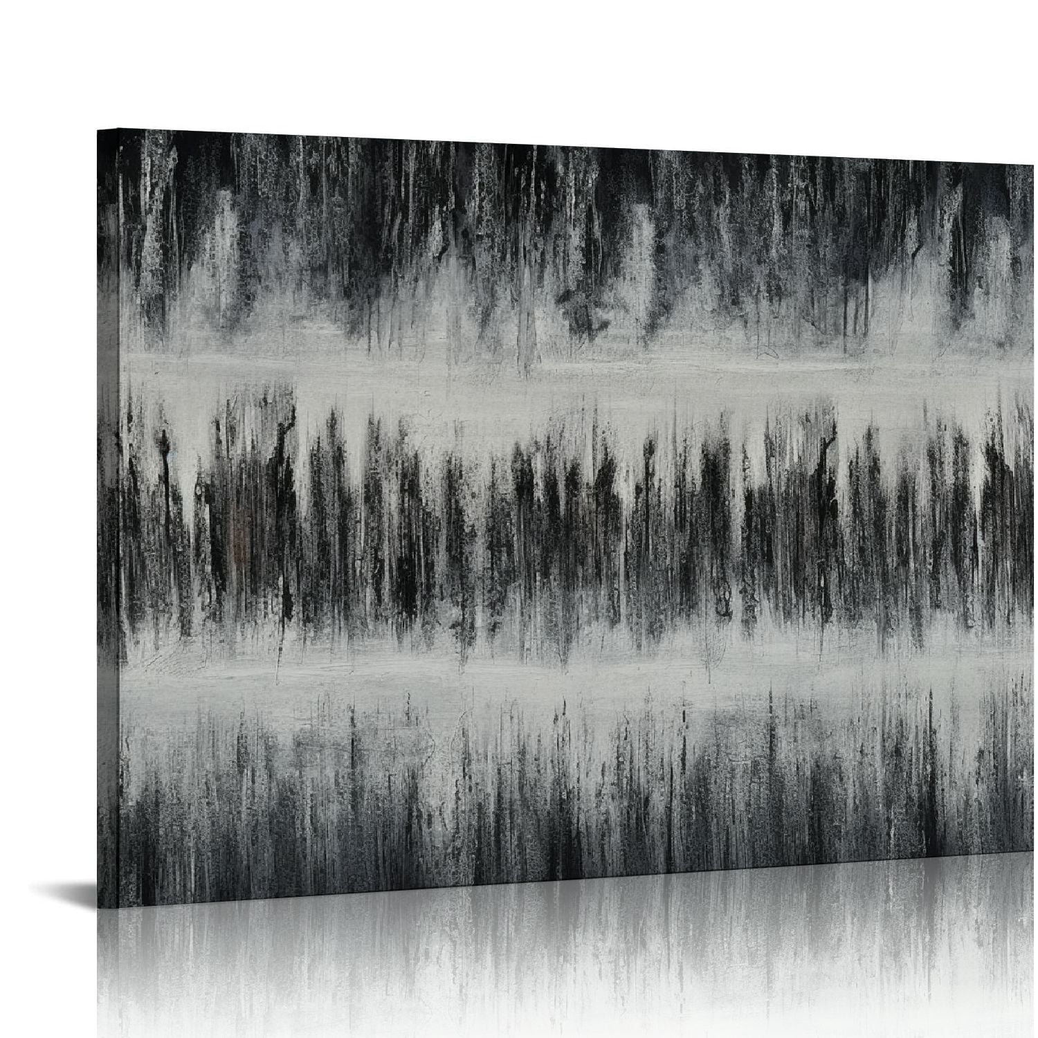 JEUXUS Silver Abstract Paintings,Hand Painted Textured Wall Art Oil ...
