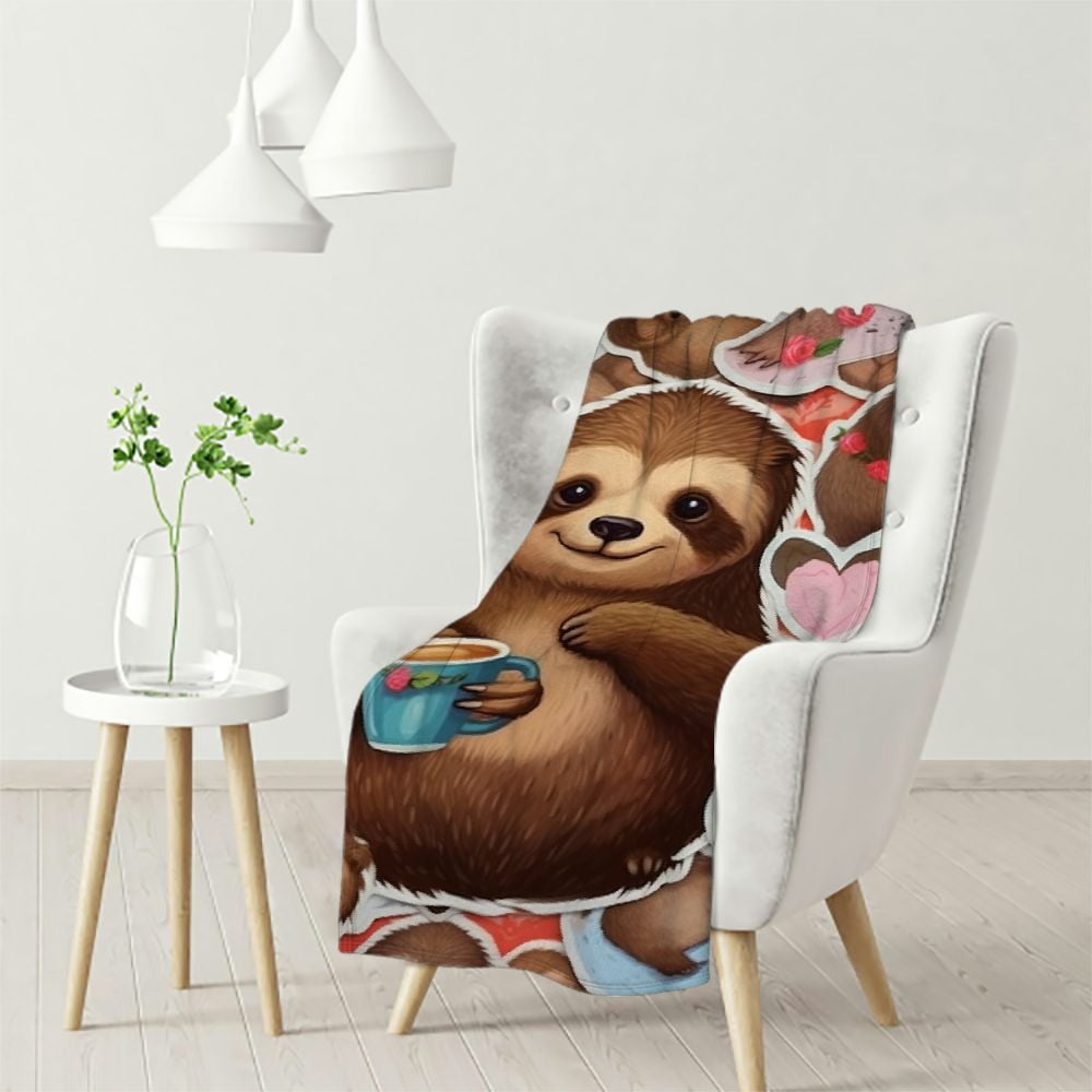 JEUXUS Sloth Blanket with Name - Soft, Fuzzy & Warm - 40x30 Inches ...