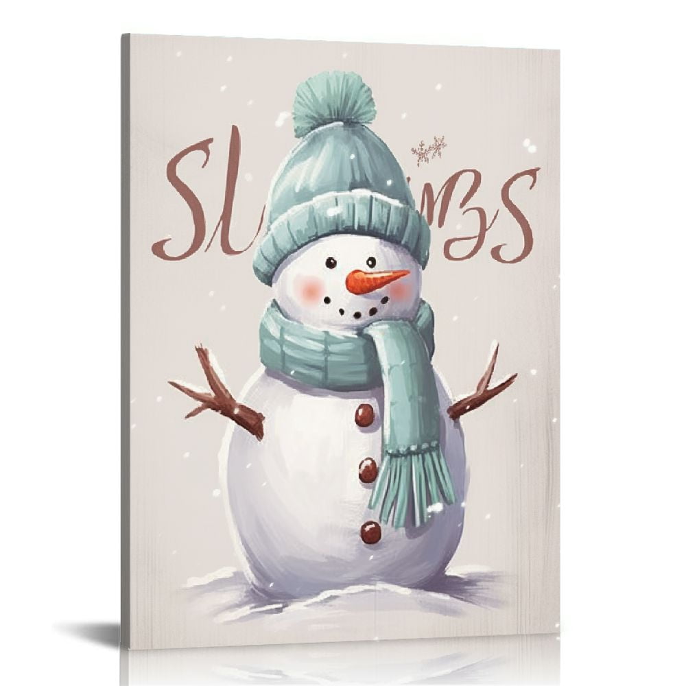 JEUXUS Snowman Metal Tin Sign Home Decor Plaques Let It Snow Somewhere ...