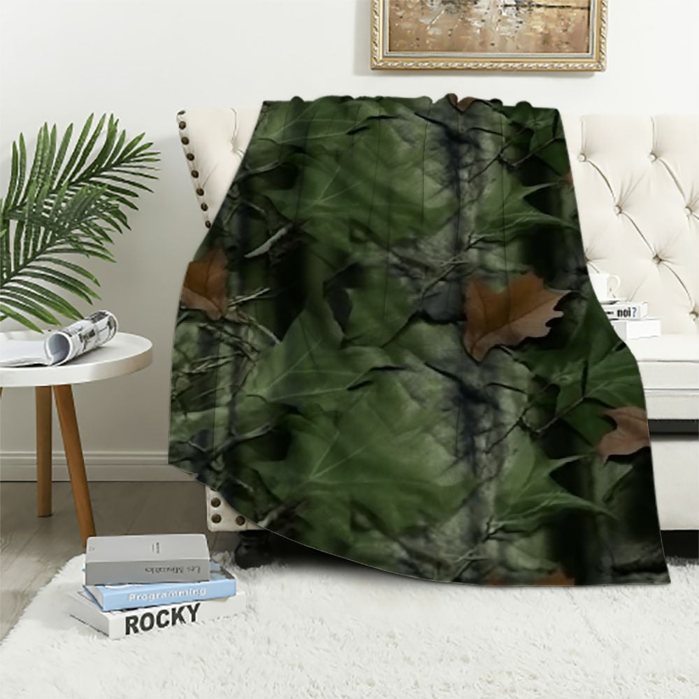 JEUXUS Soft Touch Reversible Camo Throw Blanket - Walmart.com