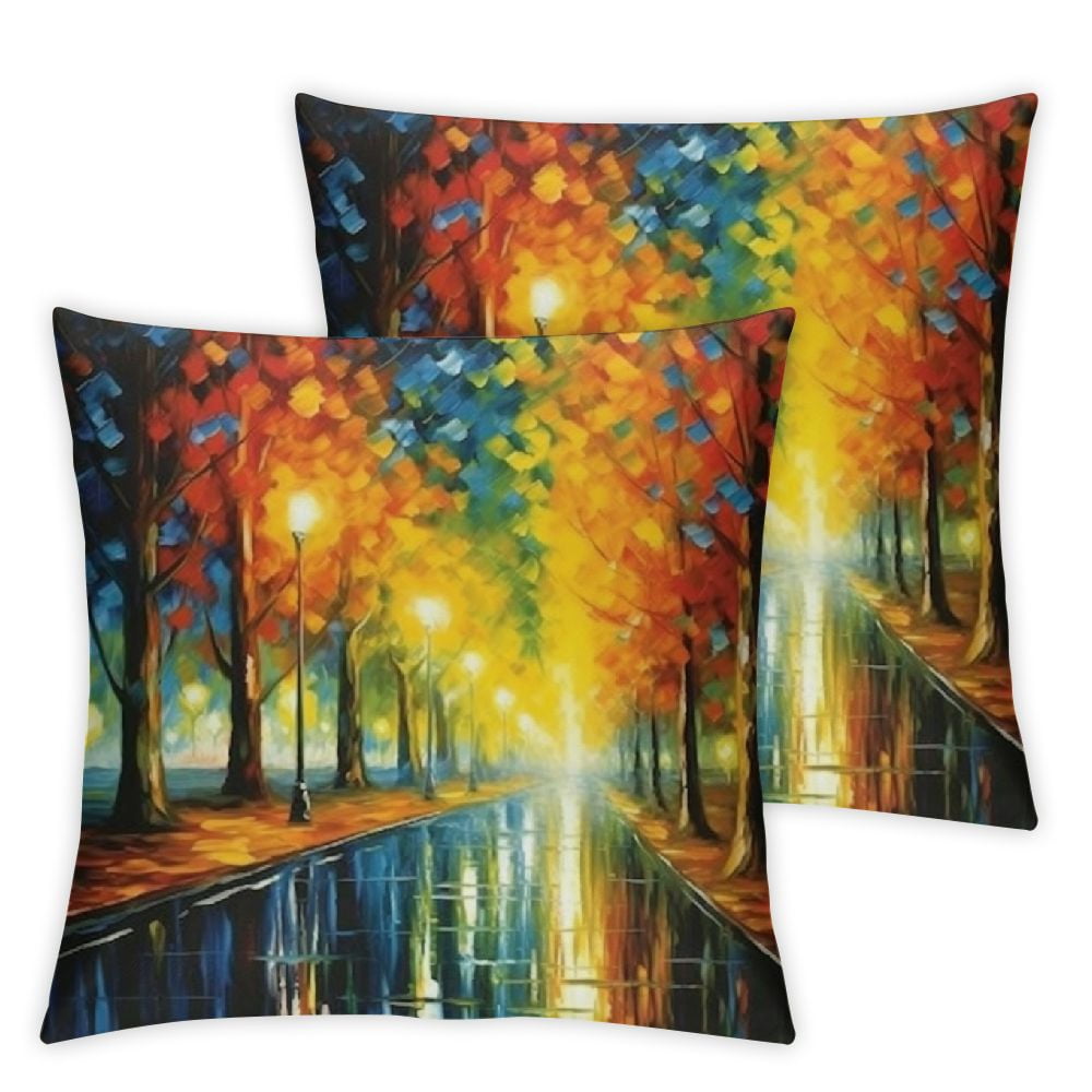 Jeuxus Soft And Durable Colorful Rainbow 2 Piece Short Plush Pillowcase