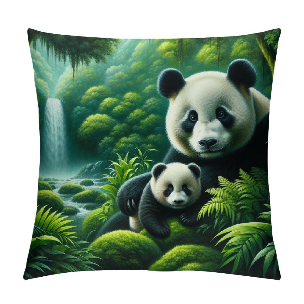 JEUXUS Soft and Durable Precious Pandas Panda Plush Pillowcase White ...