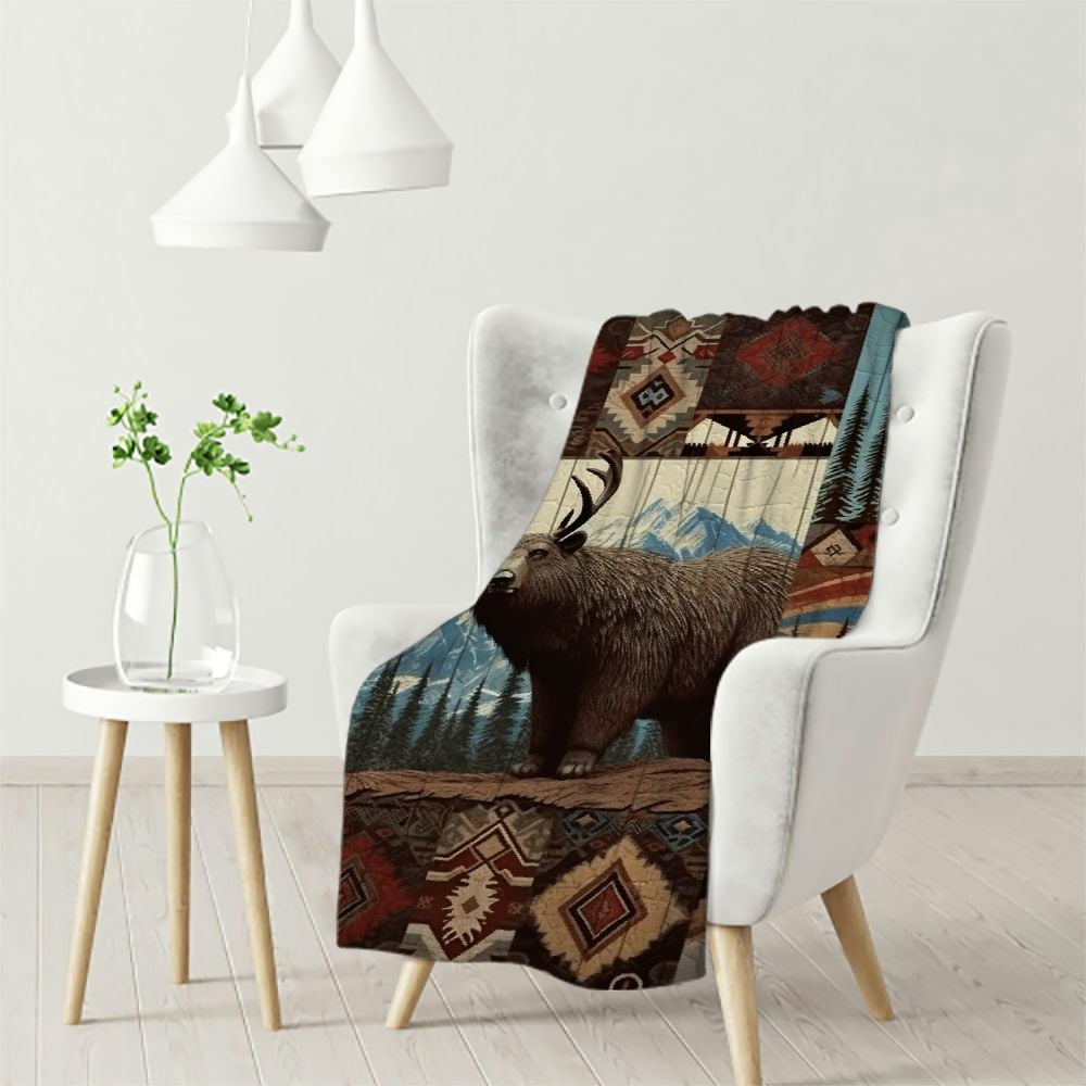 JEUXUS Southwestern American Native Throw Blanket Christmas Blanket ...