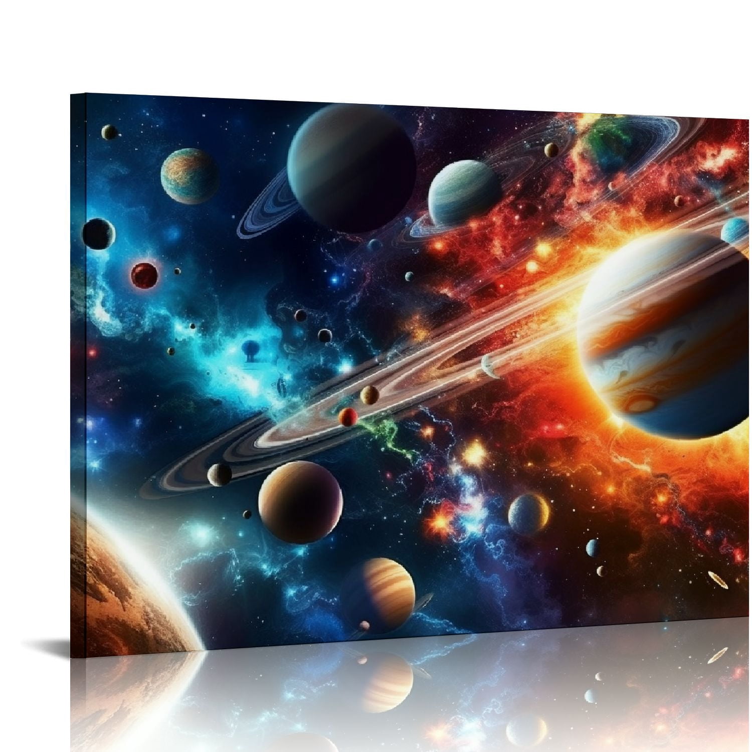 JEUXUS Space Planet Galaxy Pictures For Bedroom Wall Decor Canvas Art ...