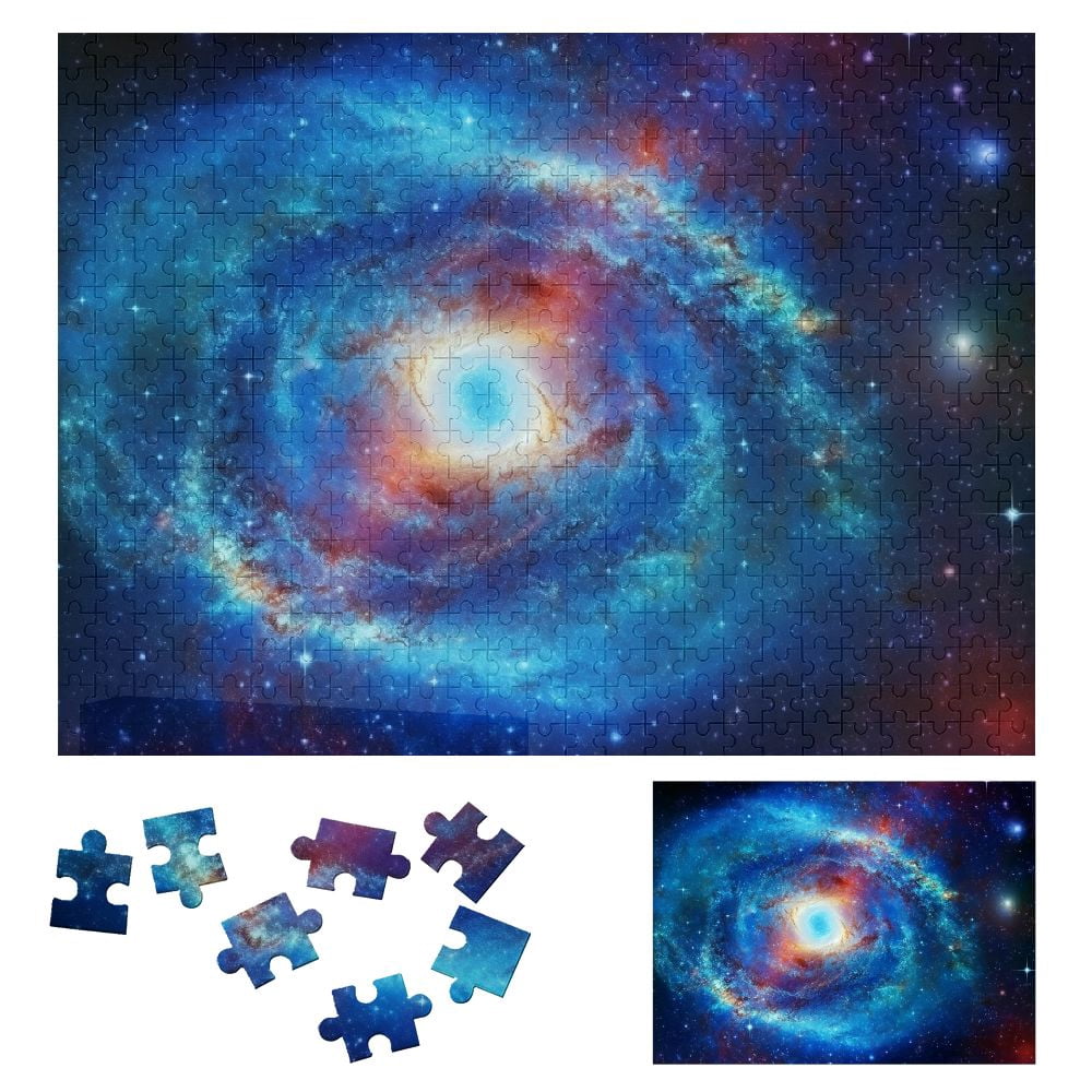 JEUXUS Spiral Galaxy Stars Nebula Wooden Jigsaw Puzzle Gift for Family ...