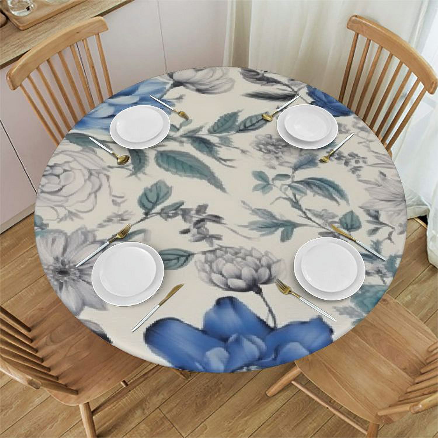 JEUXUS Spring Summer Floral Tablecloth Butterfly Bird Flower Tablecloth ...