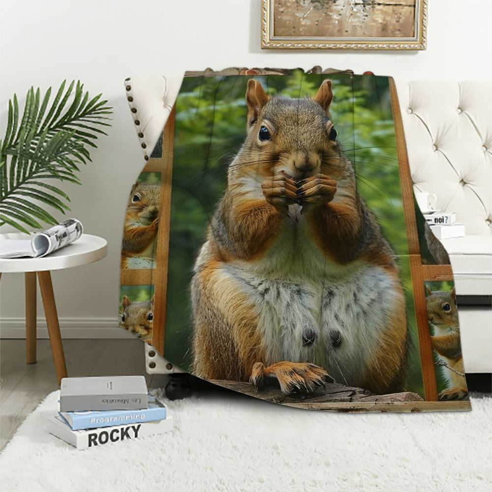JEUXUS Squirrel Blanket Squirrel Gifts for Squirrel Lover Throw ...