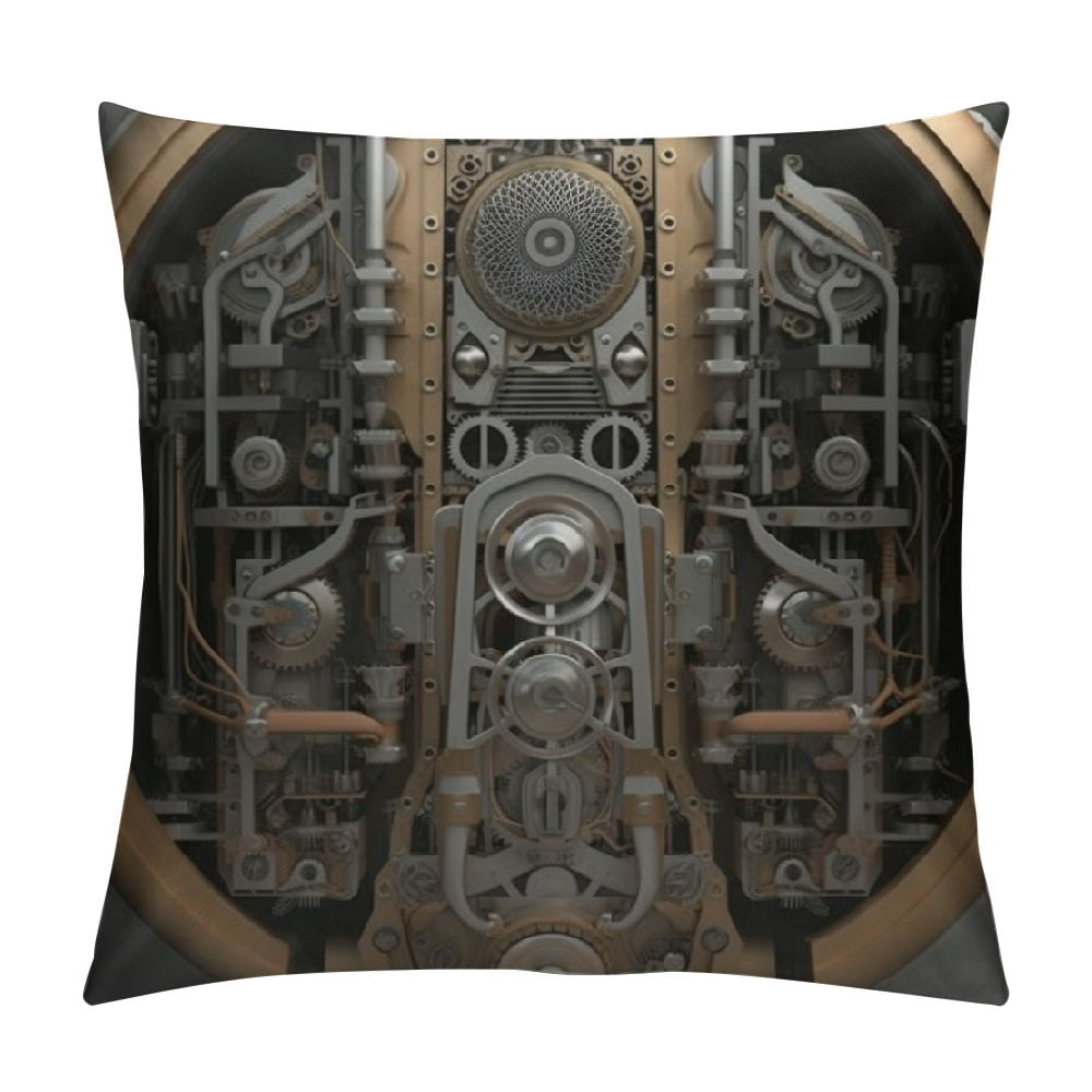 JEUXUS Steampunk Mechanical Gears Four Seasons Universal Throw Pillow ...