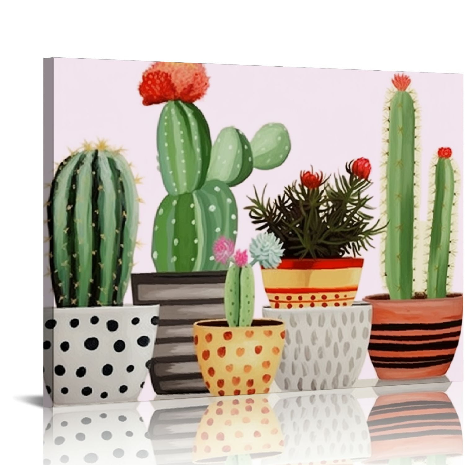 JEUXUS Succulent Cactus Wall Art Rustic Botanical Plant Wall Decor ...