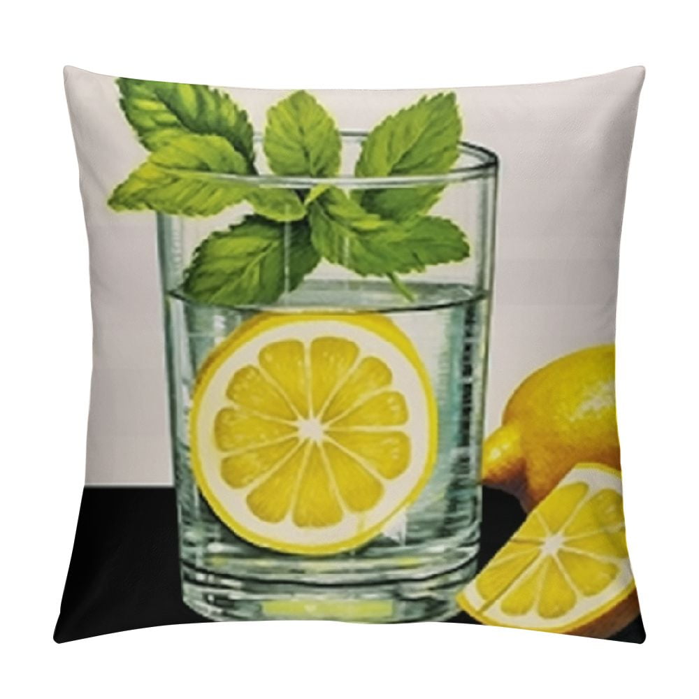 JEUXUS Summer Pillow Covers Lemon Decorative Outdoor Throw Pillow Cases ...