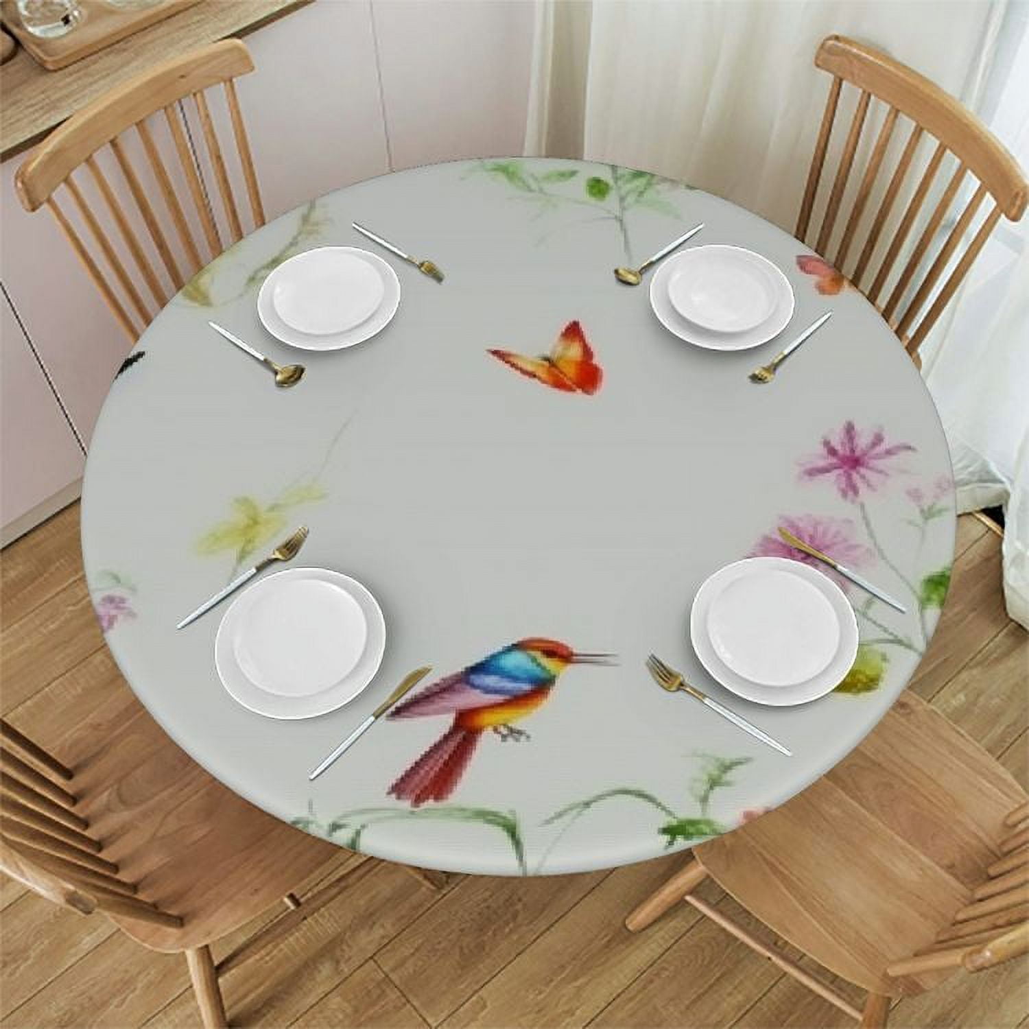 JEUXUS Summer Tropical Palm Leaf Round Spring Floral Butterfly ...