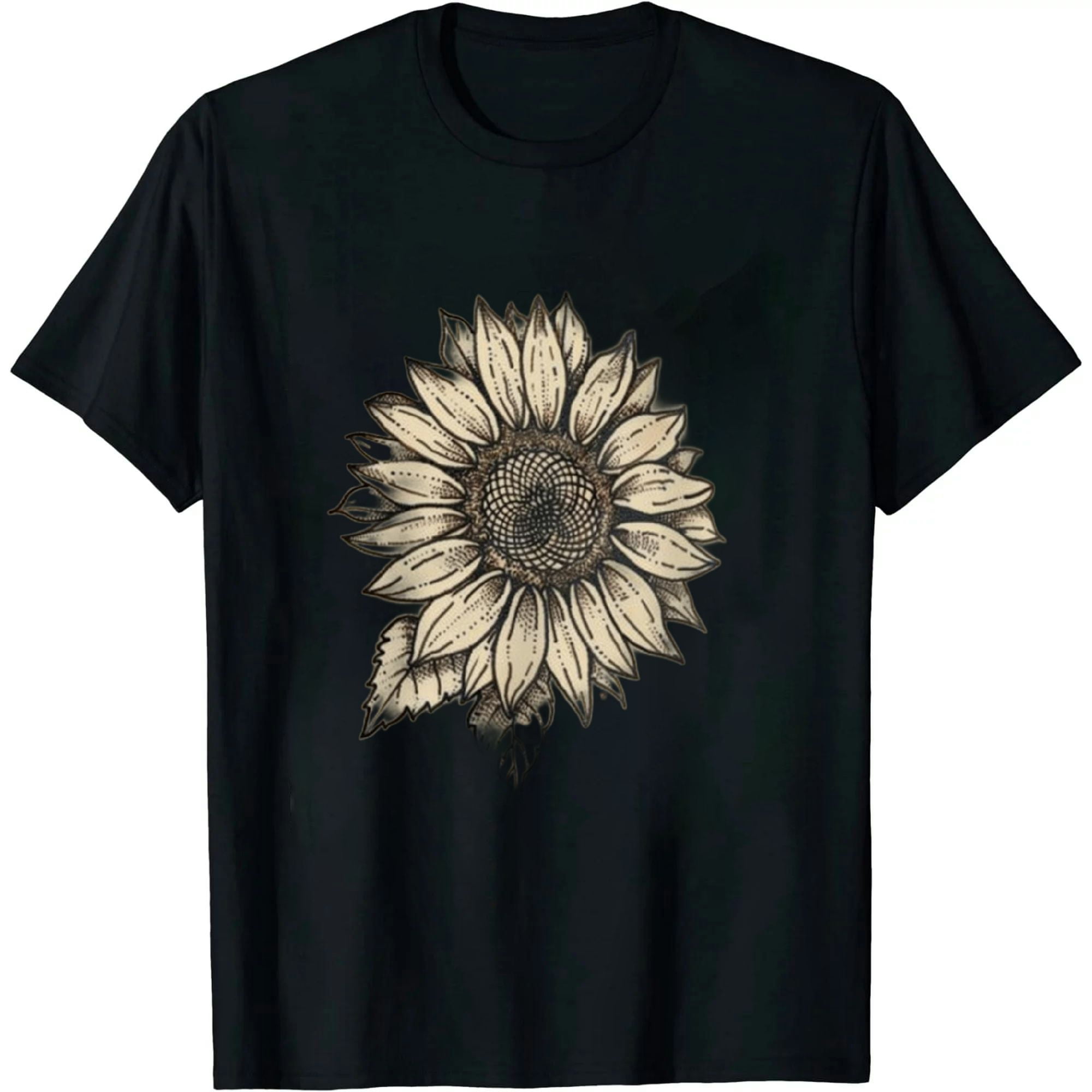 JEUXUS Sunflower Graphic T Shirt Women Cute Print Vintage Tees Top Funny Summer Short Sleeve ...