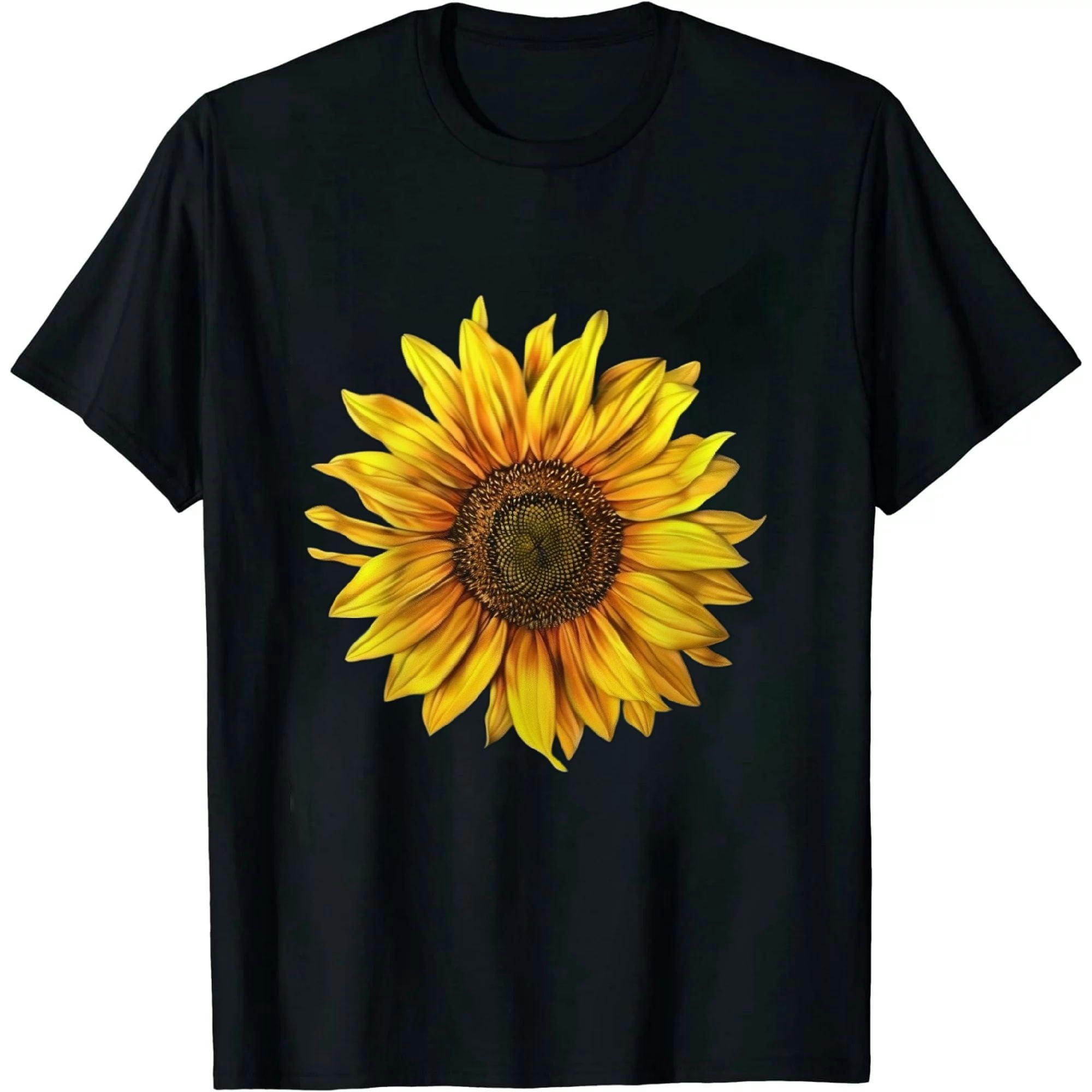 JEUXUS Sunflower Shirts Floral Print Graphic Tees Womens Casual Mothers ...