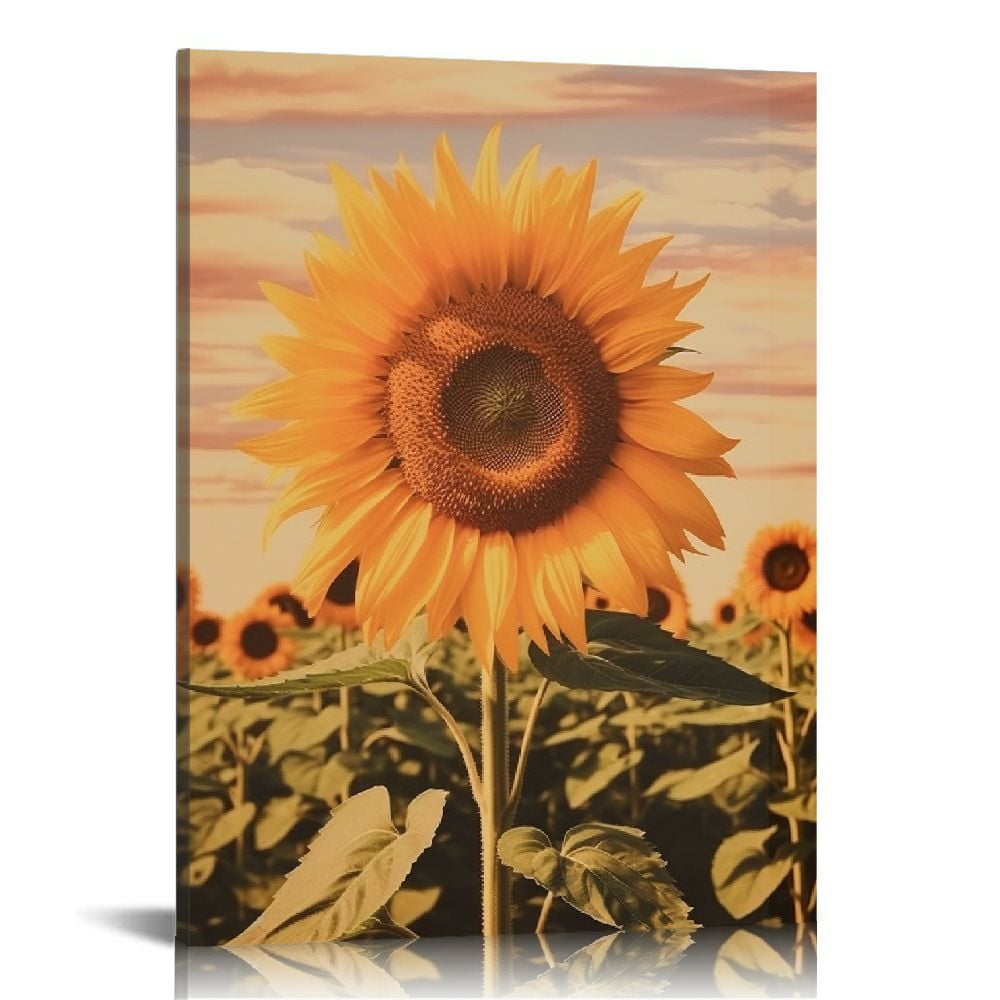 JEUXUS Sunflowers Photography Farmhouse Decor Poster Rustic Sunflower ...