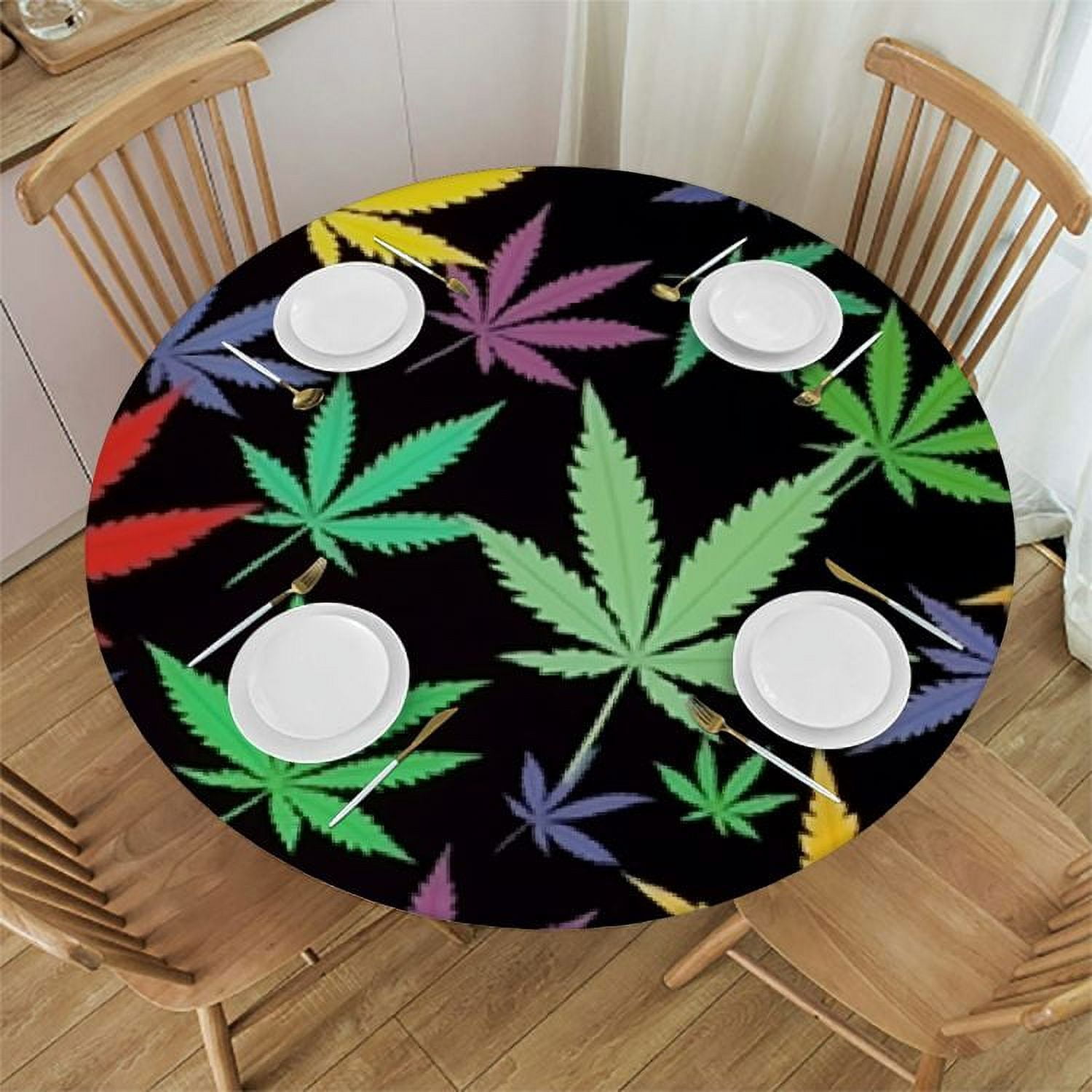 JEUXUS Tablecloth Cannabis Leaves Table Cover Marijuana Weed Leaf ...