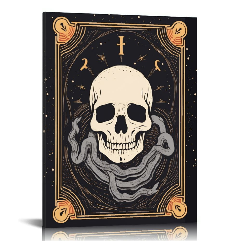 JEUXUS Tarot Card Death Canvas Poster Painting Wall Art, Skull Print ...
