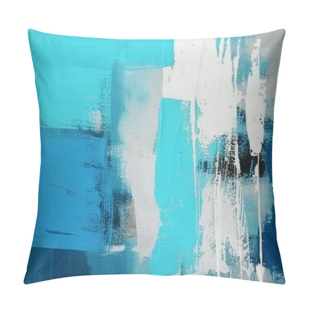 JEUXUS Teal Throw Pillow Covers, Turquoise Blue Gray Decorative Pillow ...