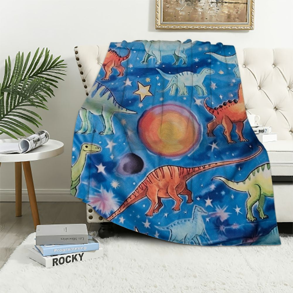 JEUXUS in The Dark Blanket Dinosaur Throw Blanket for Boys Kids Soft ...