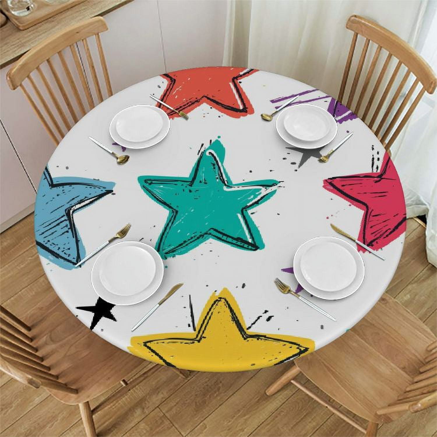 JEUXUS The Dazzling Stars and Dreamy Night Sky Table Cover White ...