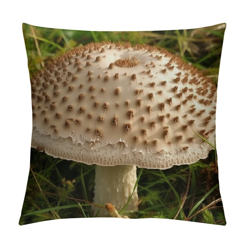 Jeuxus Throw Pillow Cover Mushroom Parasol Fungus Fungi Cap