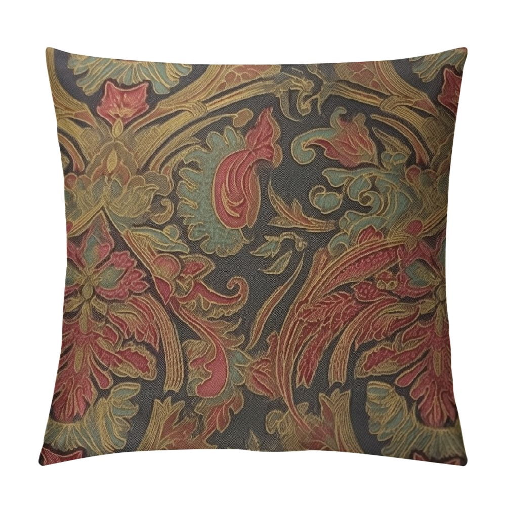 JEUXUS Throw Pillow Cover Paisley Pattern Floral Traditional Culture ...