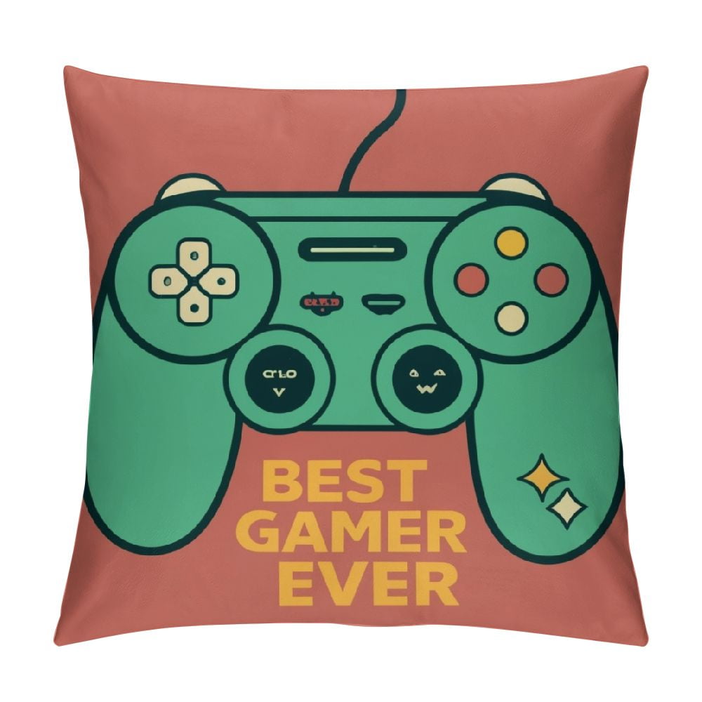 RUIYC Throw Pillow Cover Red Ever for Video Games Decor Lumbar Pillow ...