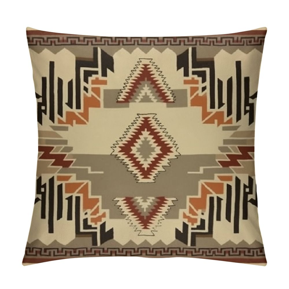 JEUXUS Throw Pillow Cover Vintage Southwest American Retro Tribal ...