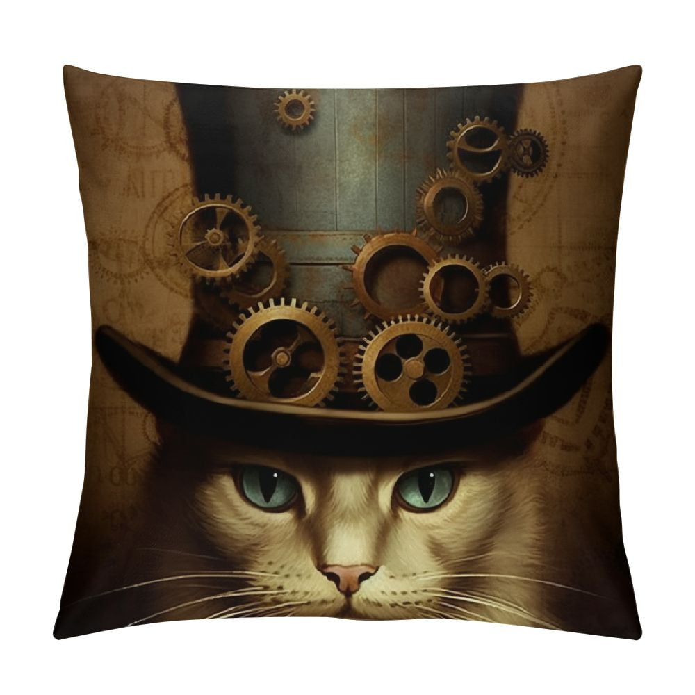 JEUXUS Throw Pillows Covers Cushion Case Hipster Steampunk Steam Punk ...