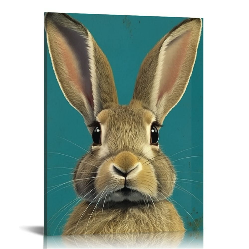 JEUXUS Tin Sign Rabbit Bathroom Restroom Wall Tin Sign Retro Style ...