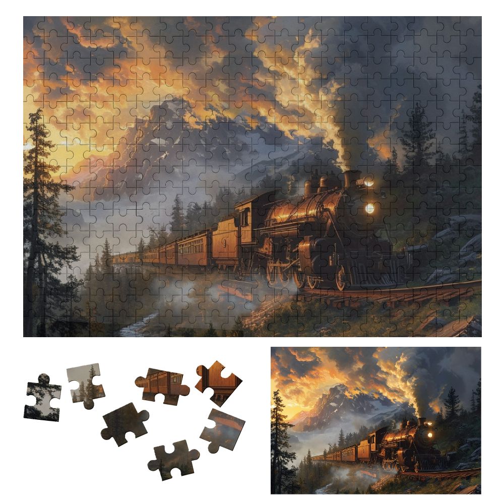 JEUXUS Train Tracks Smoke Wooden Puzzle Challenging Difficult Wood ...