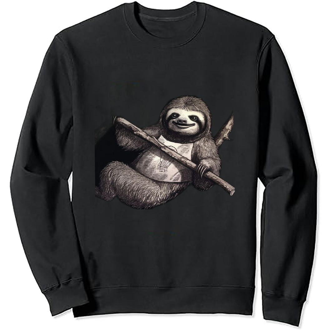 JEUXUS Tree Loving Sloth Hand Drawn Portrait Graphic Sweatshirt ...
