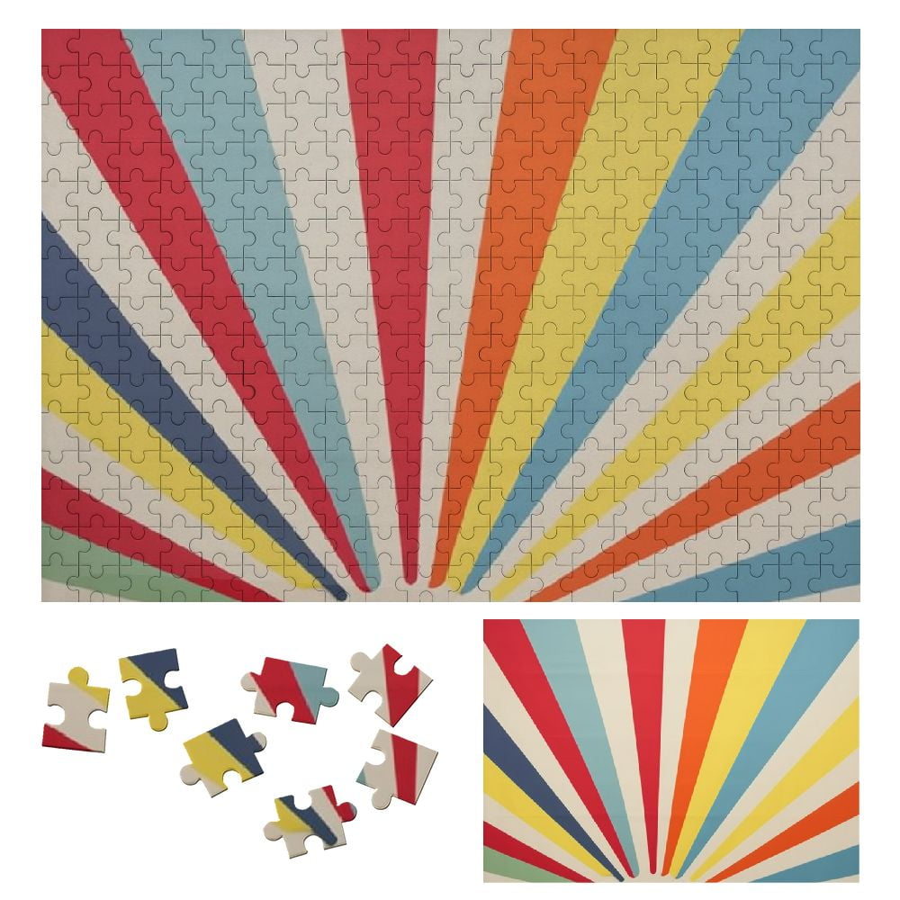 JEUXUS Triadic Color Scheme Pop Art Abstract Wooden Puzzle for Adults ...