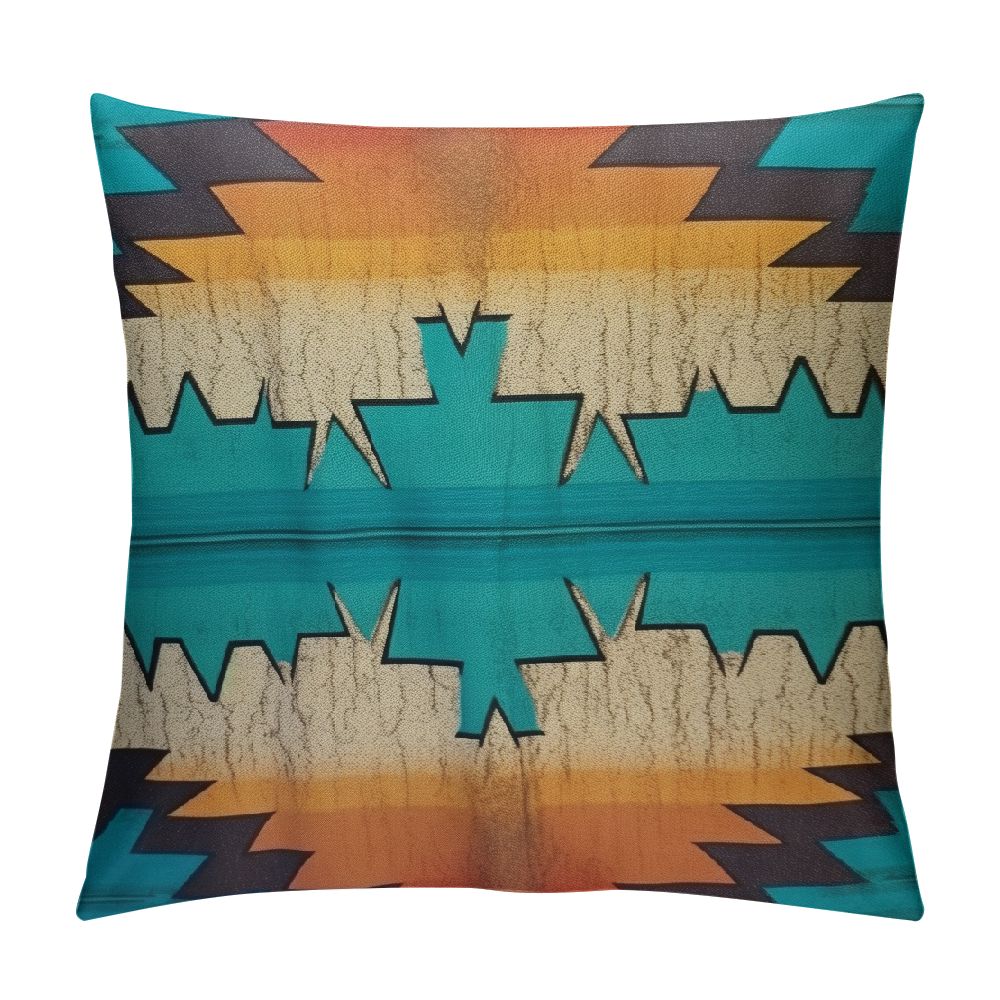 JEUXUS Tribal Pattern Throw Pillow Cover Southwest Ethnic Culture ...