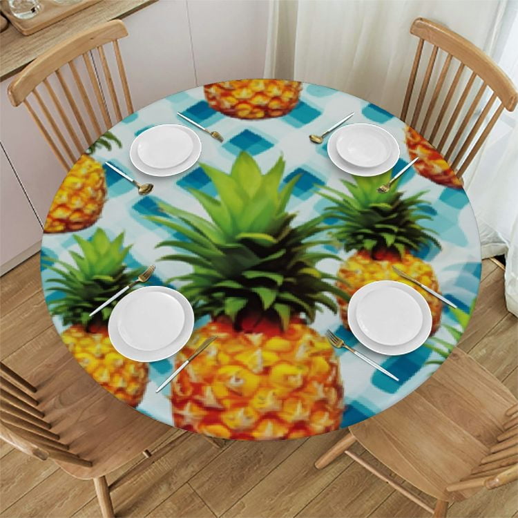 JEUXUS Tropical Pineapple Round Table cover,Abstract Stripes Circle ...