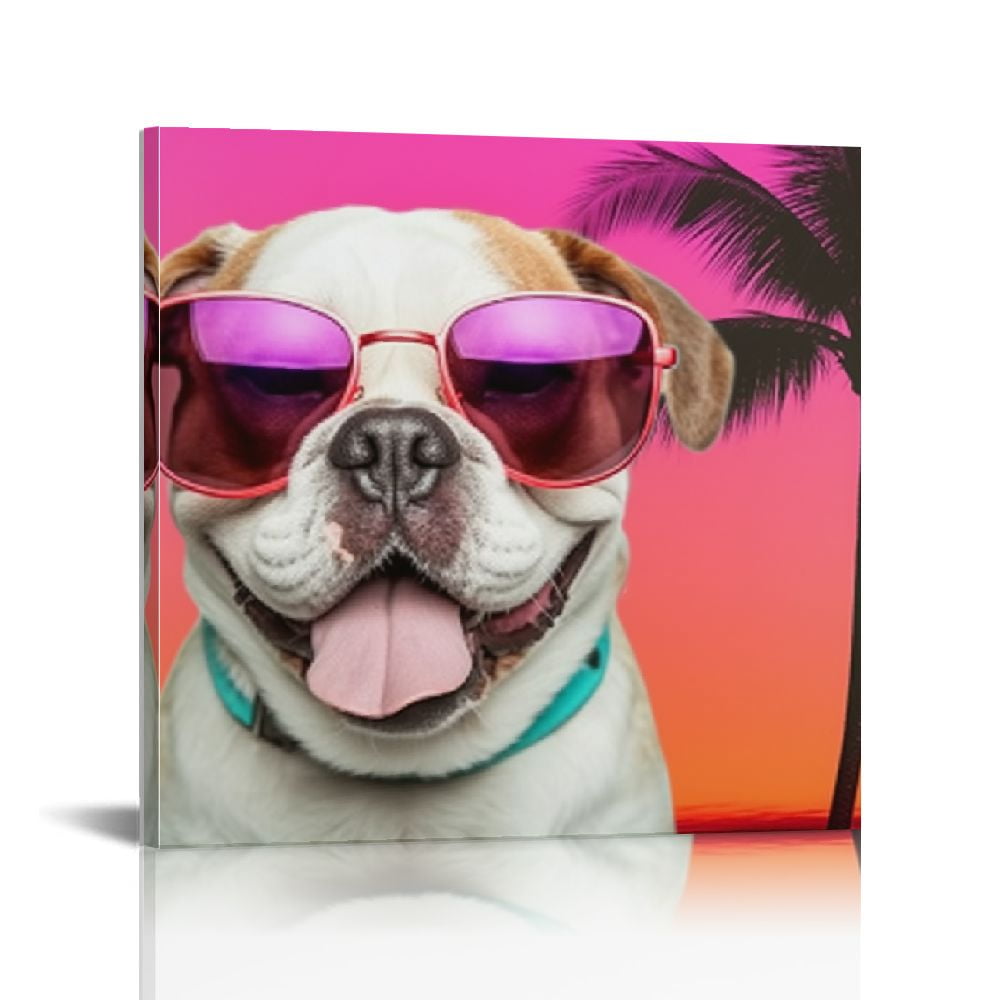 JEUXUS Tropical Plant Wall Decor Framed Canvas Wall Art for Girls ...