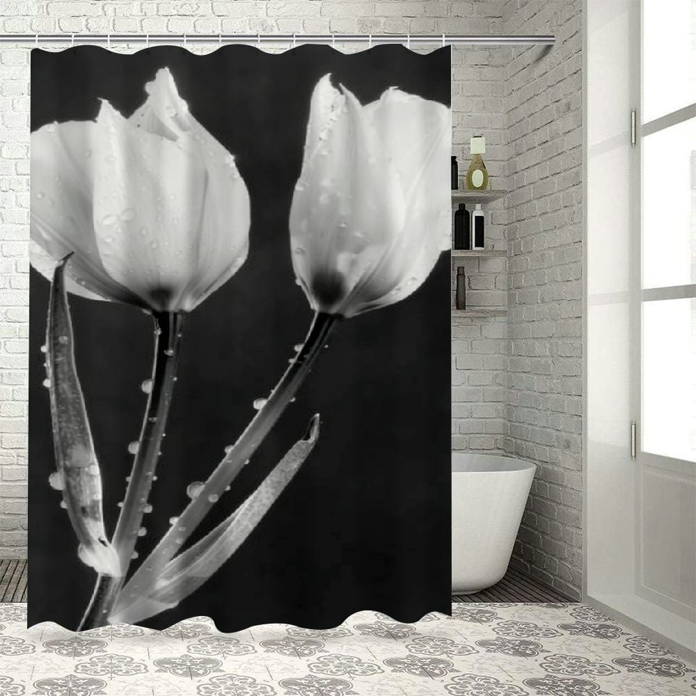 JEUXUS Tulip Lily Floral Picture Calla Lily Shower Curtain Multiple ...