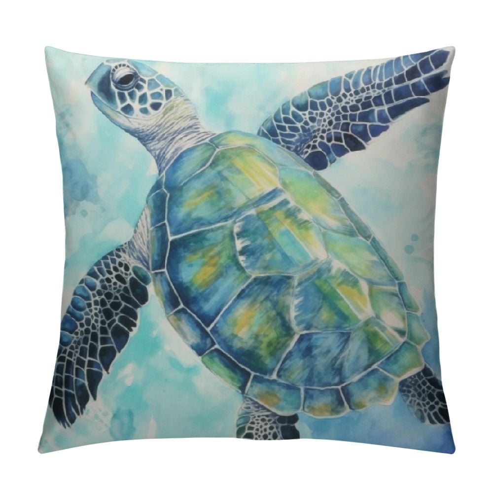 RUIYC Turtle Pillow Cover Decor Sea Coastal Theme Decorative Pillow ...